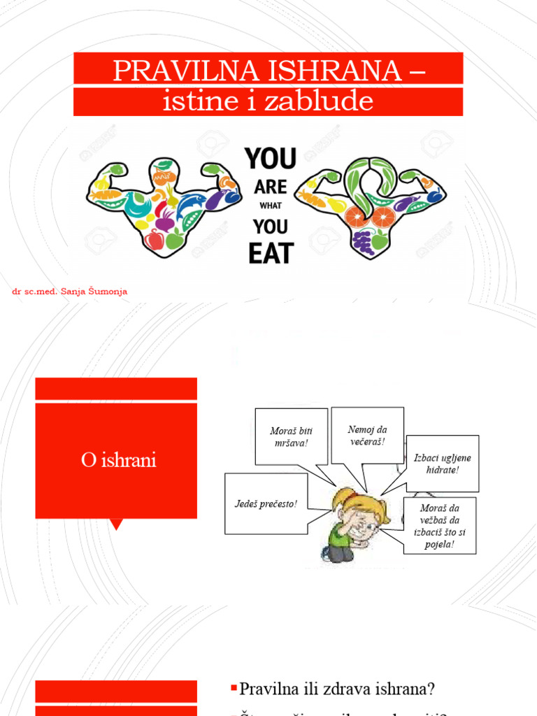 Pravilna Ishrana Isitine I Zablude - Predavanje | PDF