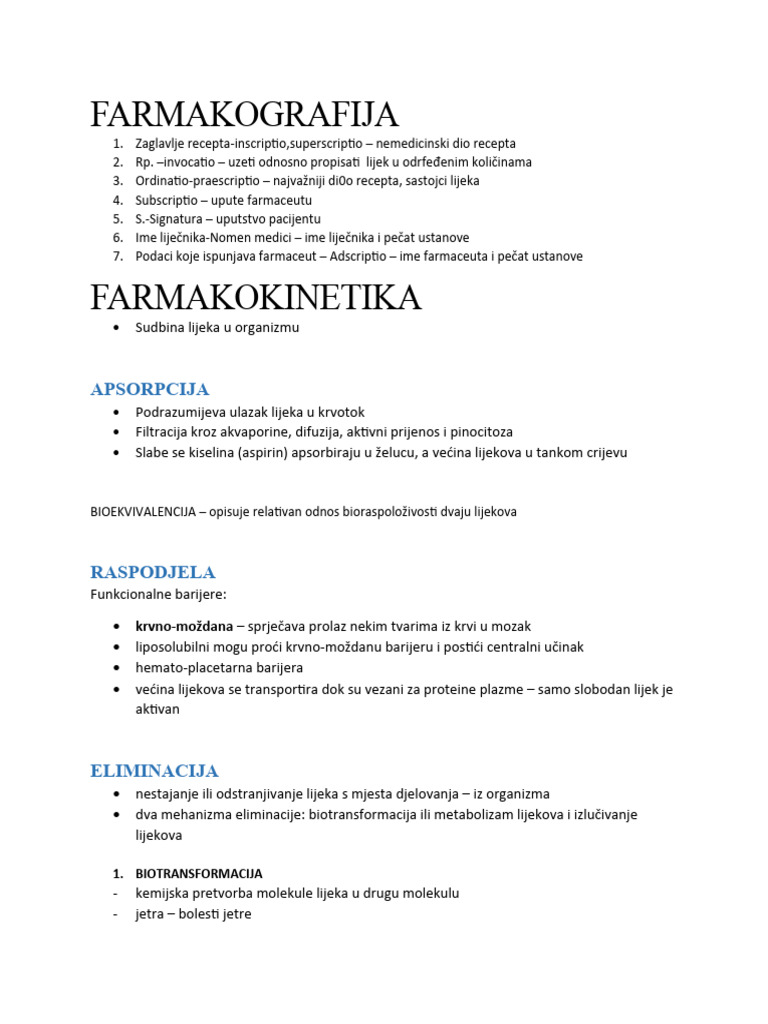 Farmakologija Ispit | PDF