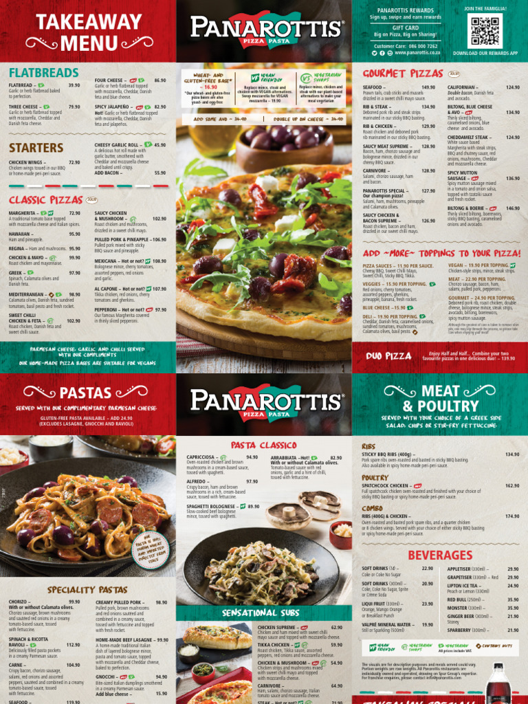 Panarottis Delivery Menu | PDF | Sausage | Pizza