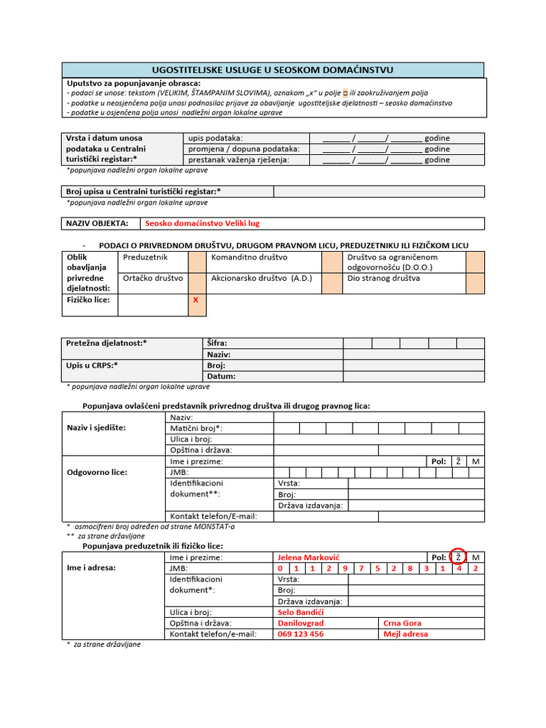 Obrazac 2 CTR Popunjen | PDF