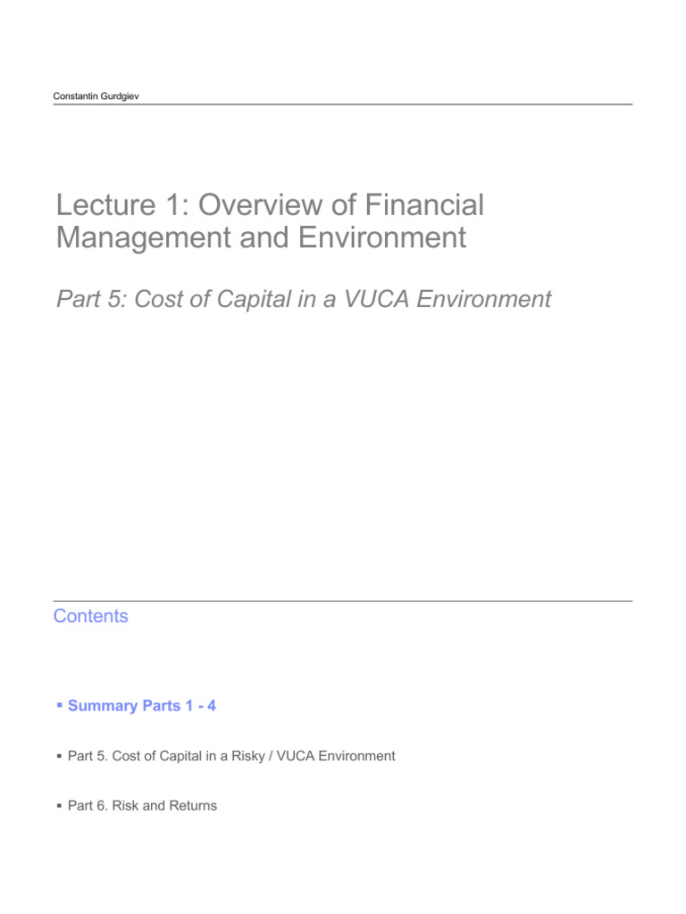 Lecture 1 Part 5 | PDF | Risk | Cost Of Capital Lecture 1 Part 5 | PDF | Risk | Cost Of Capital