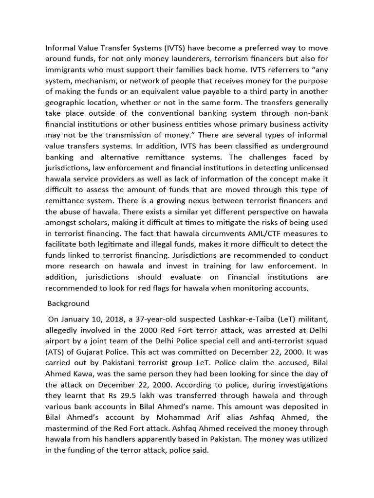 Informal Value Transfer Systems | Download Free PDF | Money Laundering ...