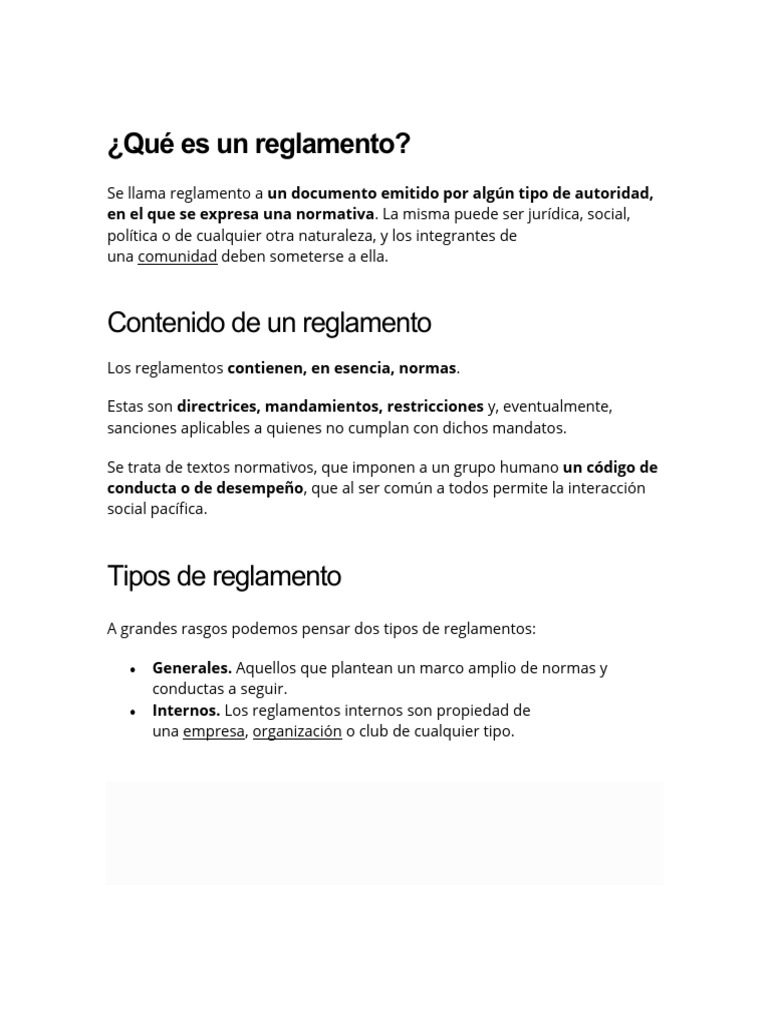 Qué Es Un Reglamento | PDF