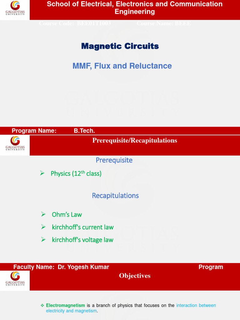 Unit2 Magnetic Circuit | PDF | Magnetic Field | Quantity