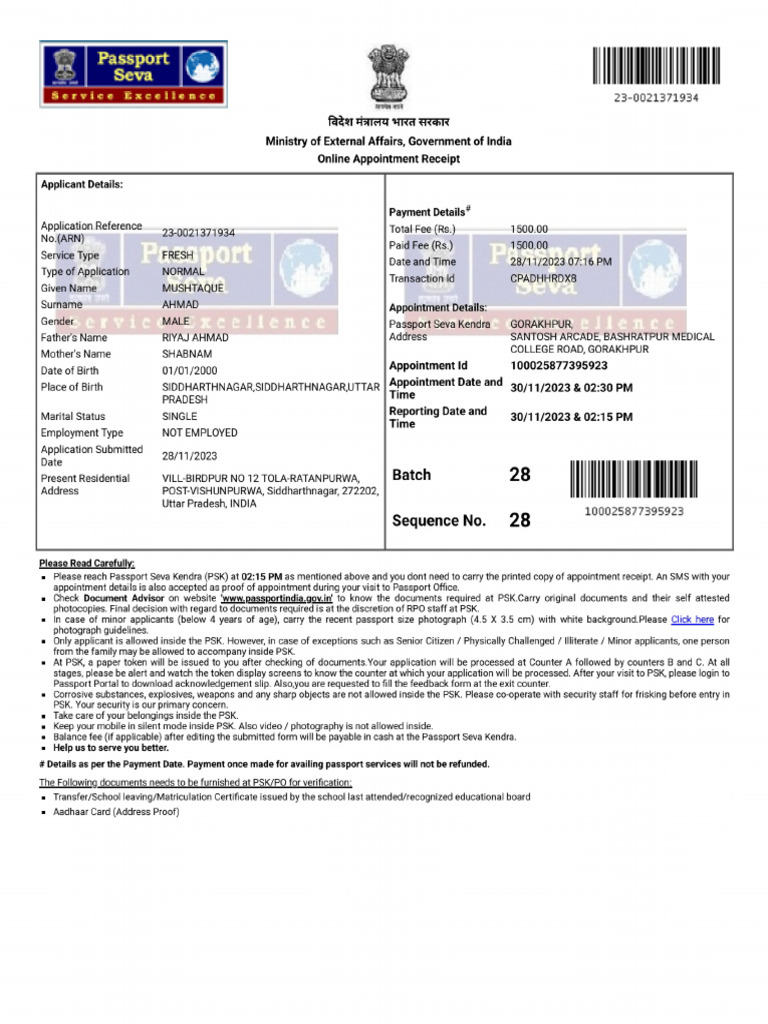 Mushtaque Appointment | PDF