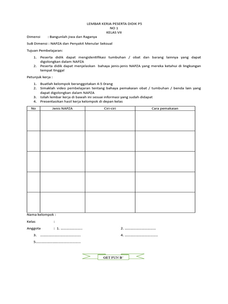 Lembar Kerja Peserta Didik P5 | PDF