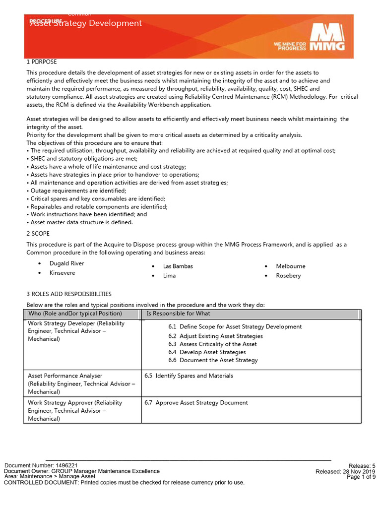 Asset Strategy Development Procedure A2D SAP - 1496221 | PDF ...