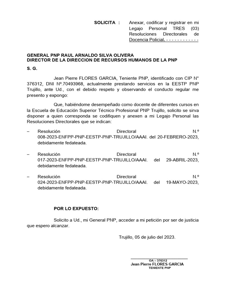 Solicitudes Varias. | PDF