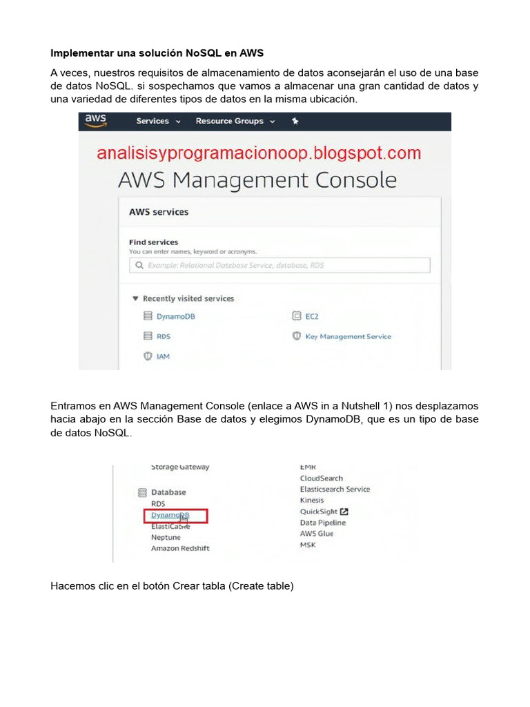 Implementar Una Solución NoSQL en AWS | PDF | Informática