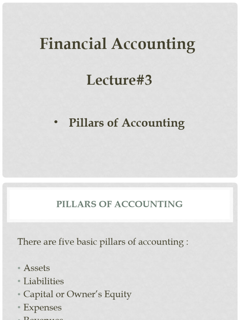 Financial Accounting I Lecture 3 | PDF | Expense | Equity (Finance)