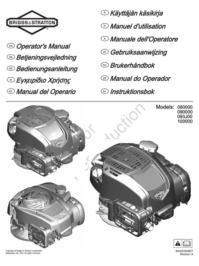 Briggs and Stratton 500E | PDF | Gasoline | Exhaust Gas