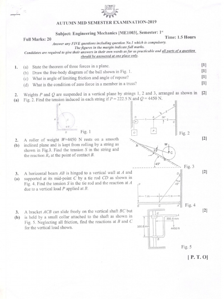 Engineering Mechanics Me 1003 2019 Pdf