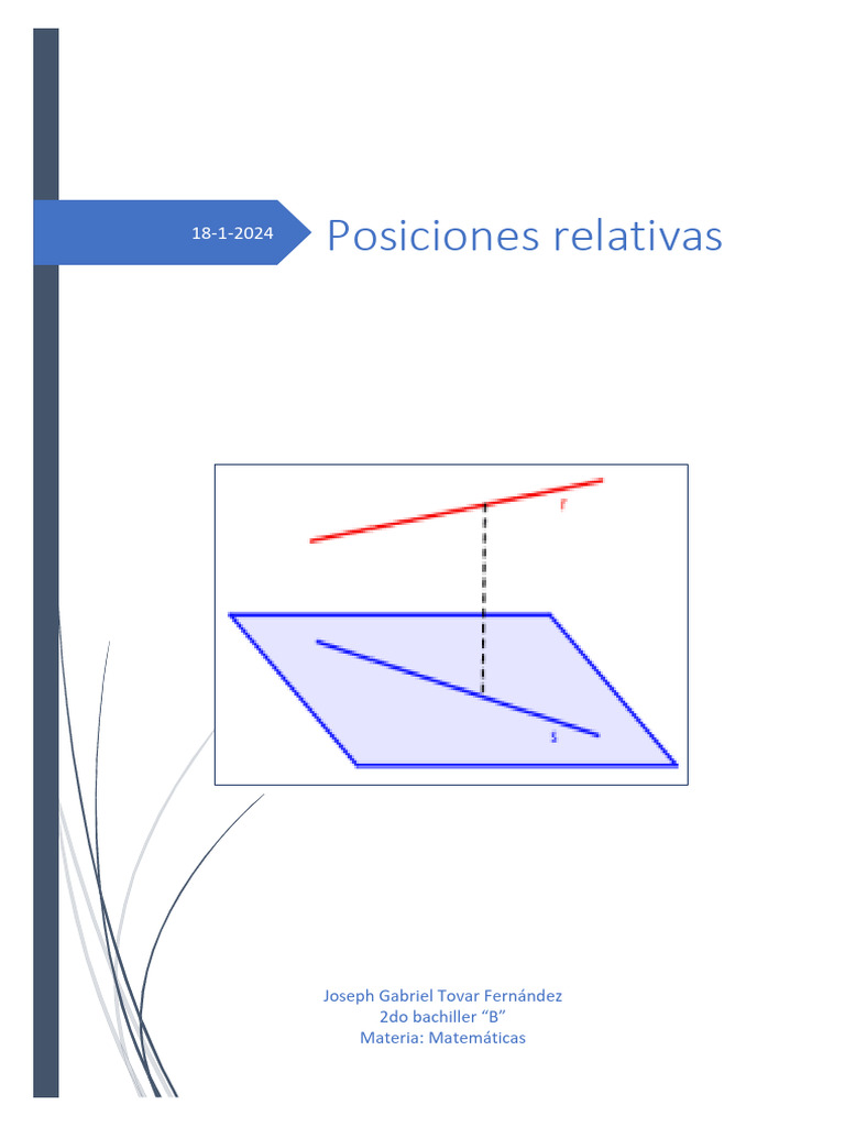 Posiciones Relativas de Planos y Rectas | PDF