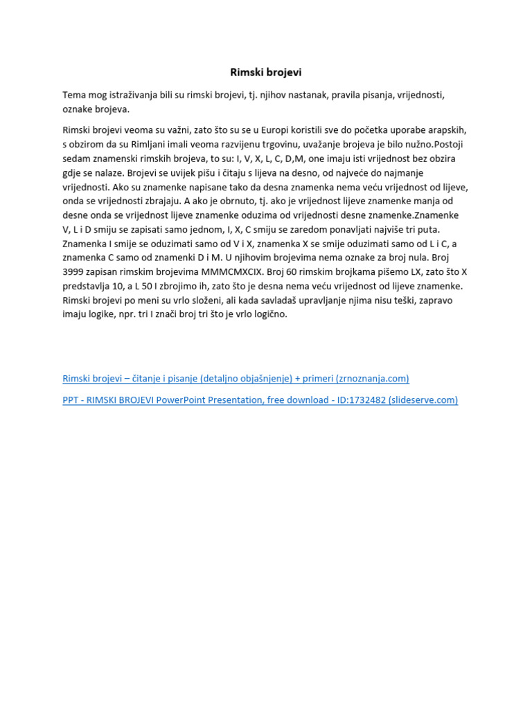 Rimski Brojevi | PDF