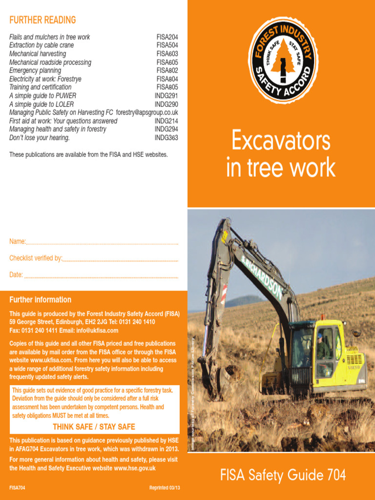 FISA 704 Excavators in Tree Work | PDF | Safety | Manufactured Goods
