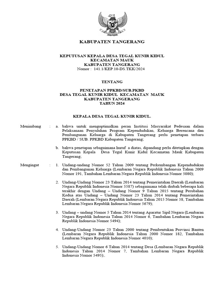 Contoh Sk Ppkbd Dan Sub 2018 | PDF