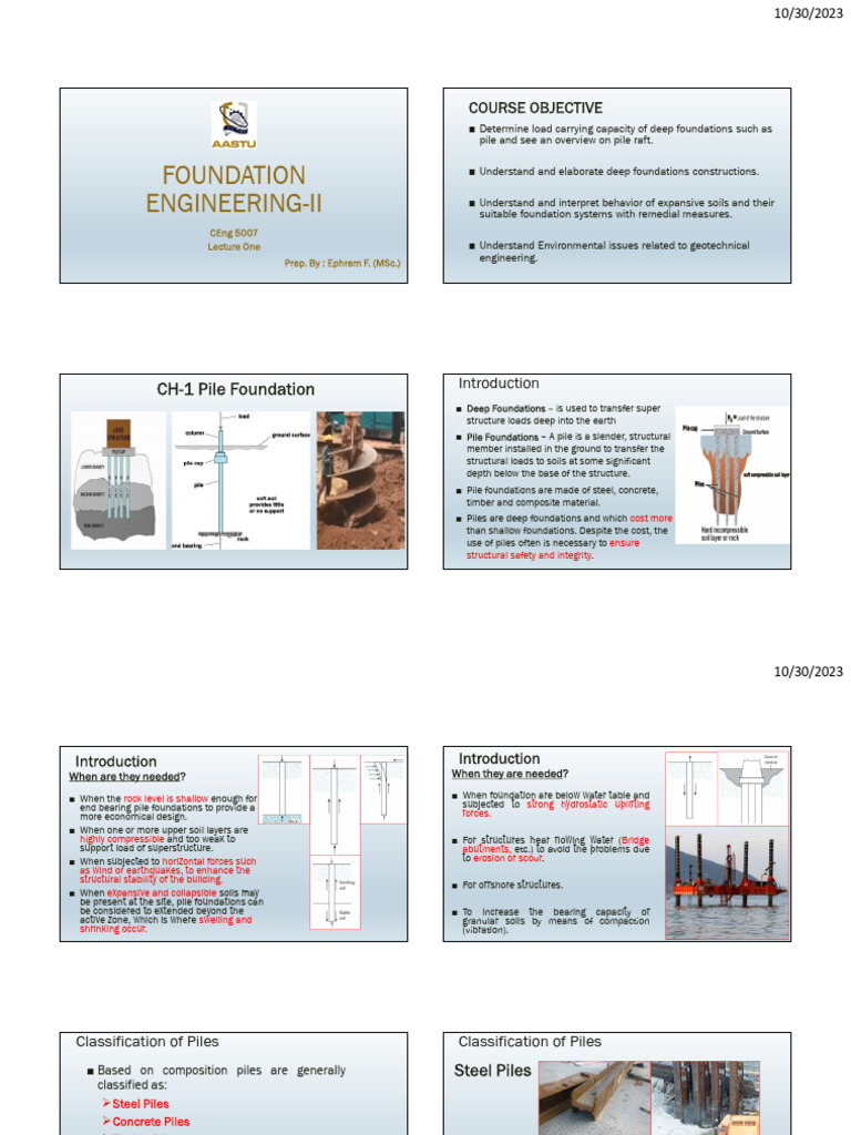 Lecture 1 Chapter 1 Introdiuction | PDF | Deep Foundation | Foundation (Engineering)