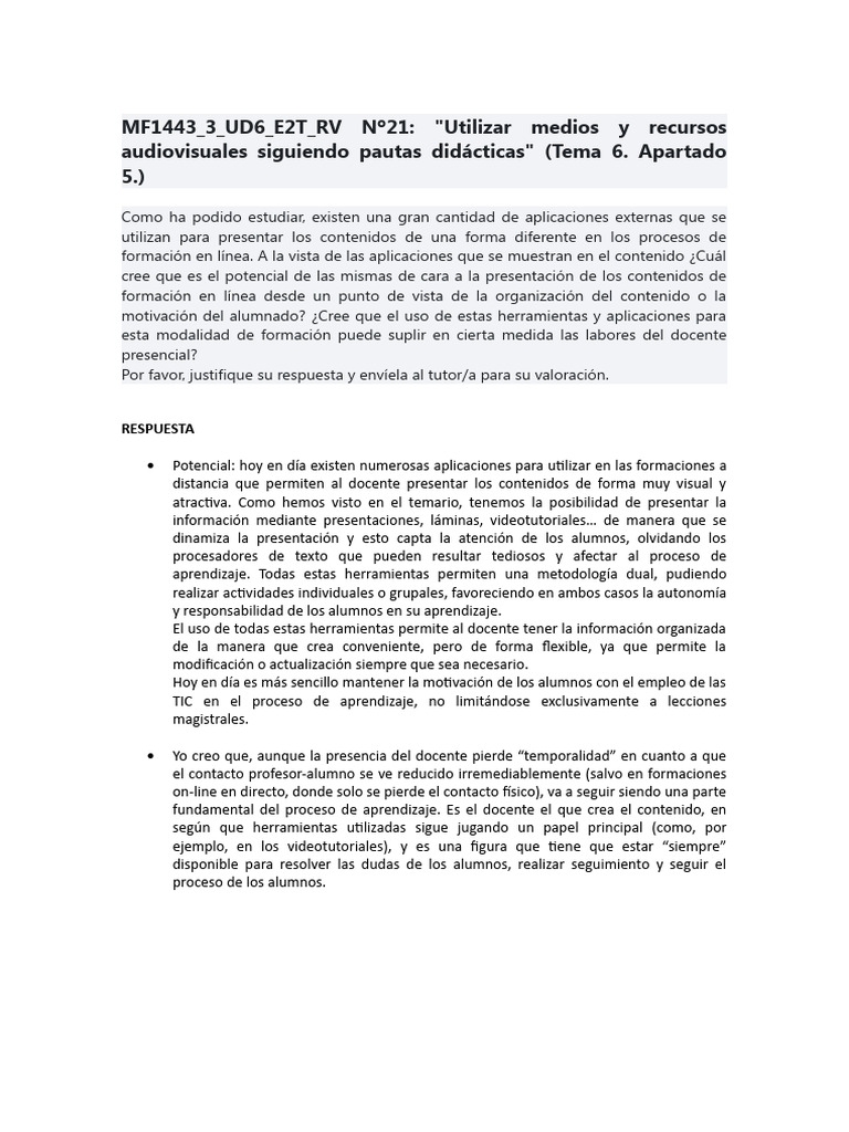 MF1443 - 3 - UD6 - E2T - RV Nº21: "Utilizar Medios y Recursos Audiovisuales Siguiendo Pautas ...