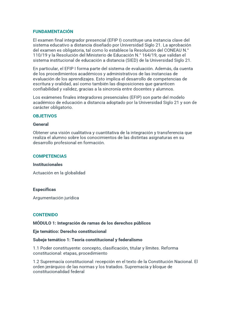 Programa Efip I 1 | PDF | Ley procesal | Procedimiento Civil