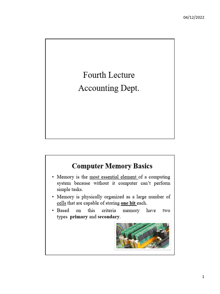 Fourth Lecture | PDF | Computers