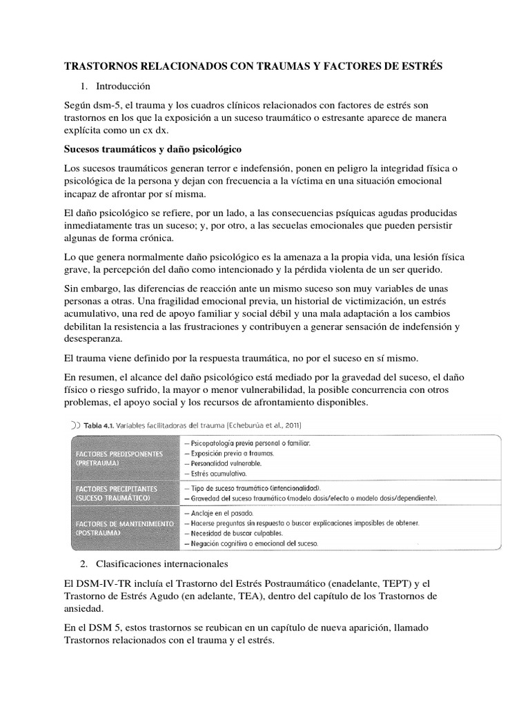 Tept | PDF | Trauma psicólogico | Manual Diagnóstico y Estadístico de los Trastornos Mentales