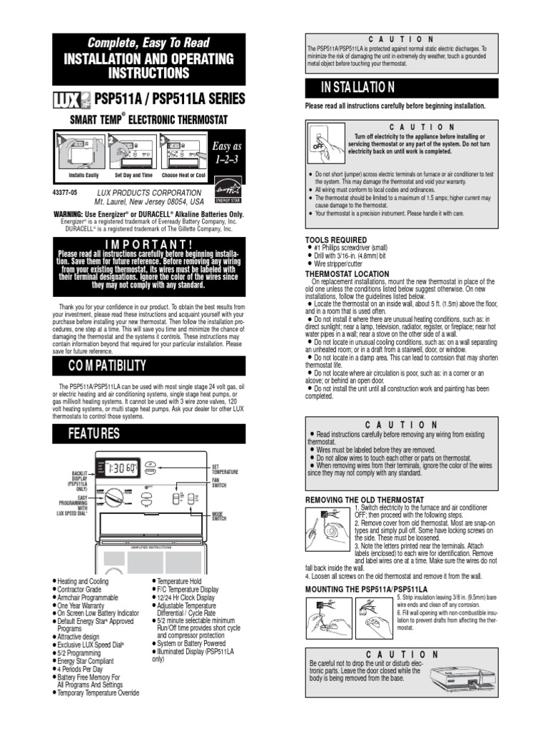 Thermostat Pdf Thermostat Heat Transfer