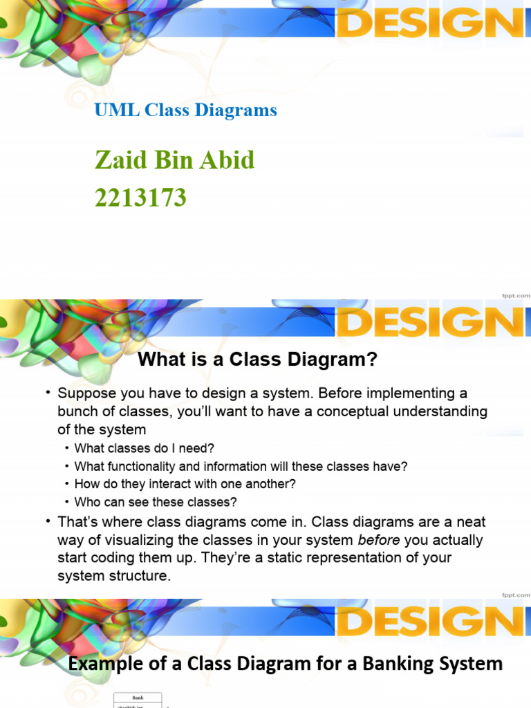 UML Class Diagrams: Zaid Bin Abid 2213173 | PDF | Class (Computer Programming) | Inheritance ...