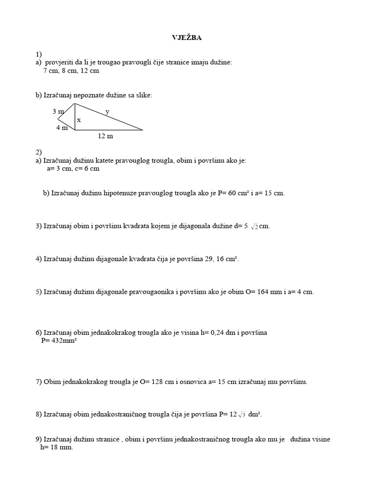VJEŽBA-priprema Za 1.školsku Pismenu Zadaću Za 7. Razred | PDF