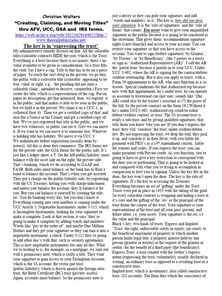 Christian Walters Creating Trusts | PDF | Trust Law | Civil Law (Legal System)