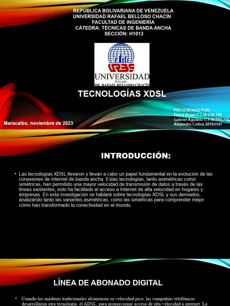 TECNOLOGIA XDSL | PDF | Línea de abonado digital | Electrónica