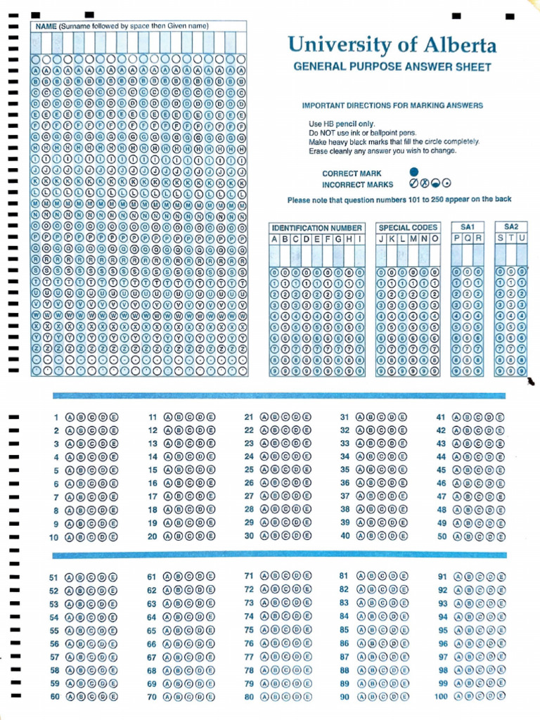 03 - Scantron Sheet | PDF
