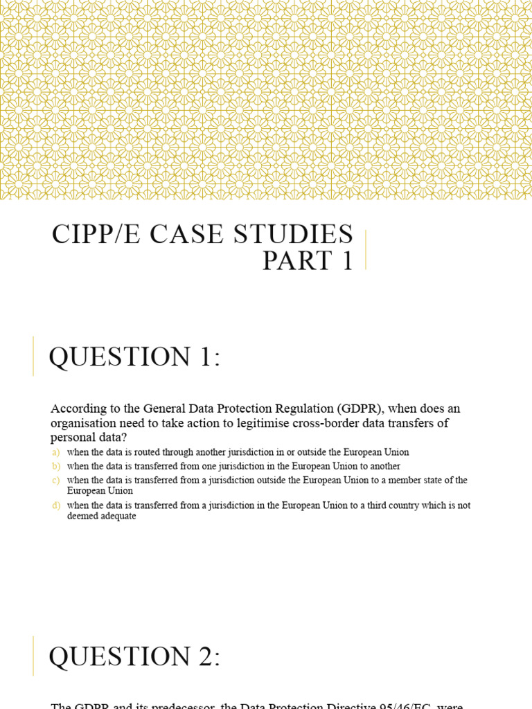 3.1 CIPP E Case Studies Part 1 | PDF | Computers