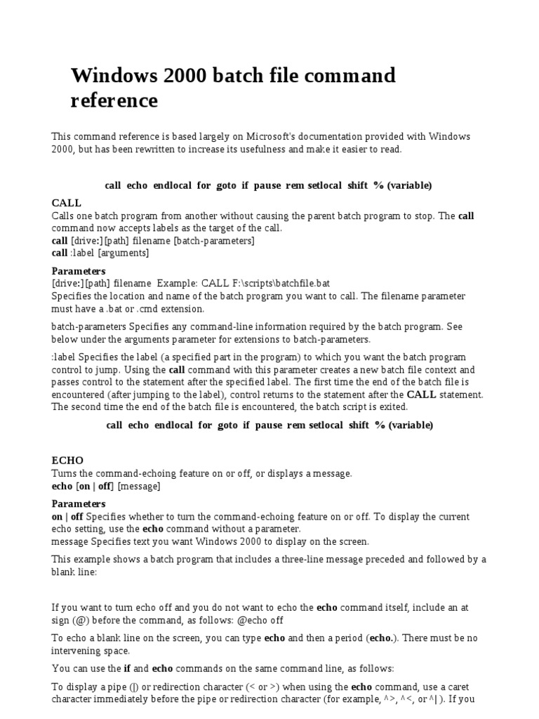 DOS 2000 Command Line Reference | PDF | Command Line Interface ...