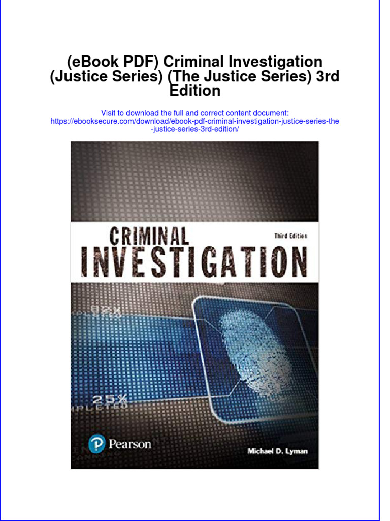 Ebook PDF Criminal Investigation Justice Series The Justice Series 3rd ...