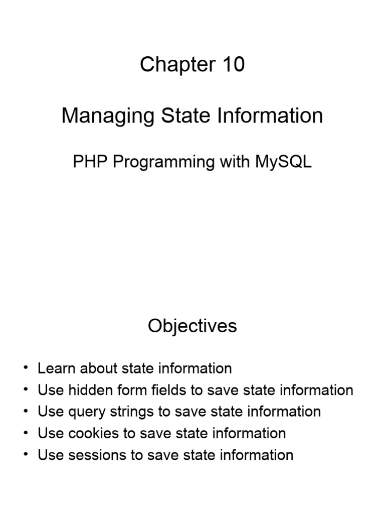 Managing State Information | PDF | Http Cookie | World Wide Web