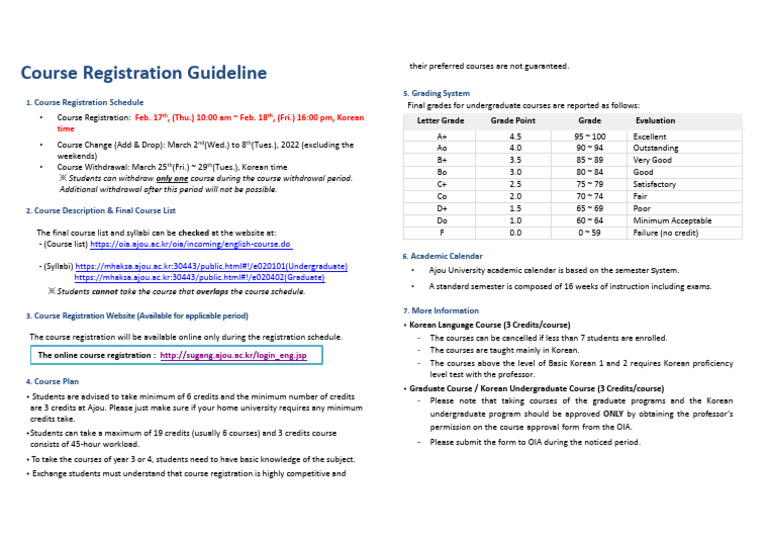 (General) 22-1 Course Registration Guideline | PDF | Academic Term