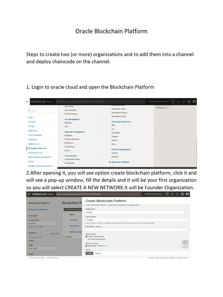 Oracle Blockchain Org Setup Guide | PDF | System Software | Information Technology