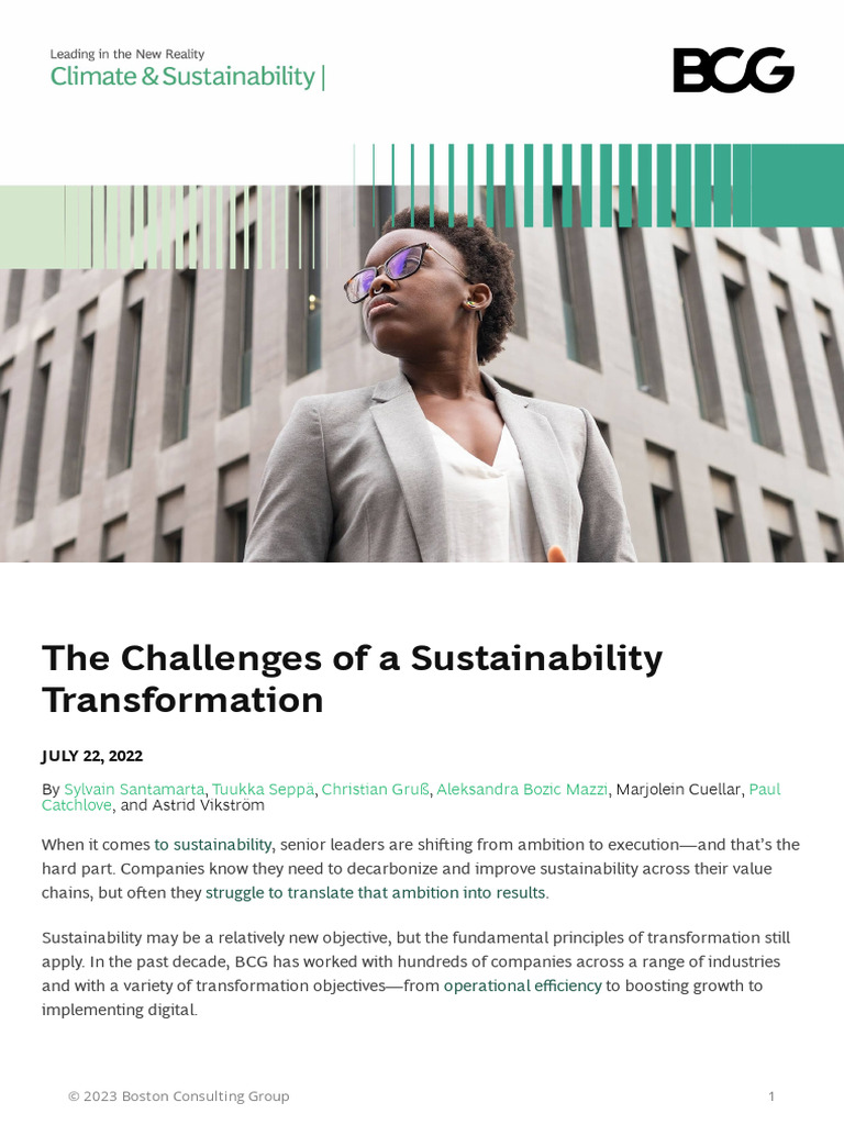 BCG's 2023 Sustainability Challenges | PDF | Sustainability | Governance