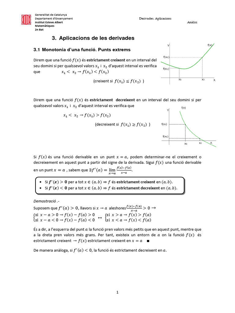 Unitat 2 Derivades (2a Part) | PDF