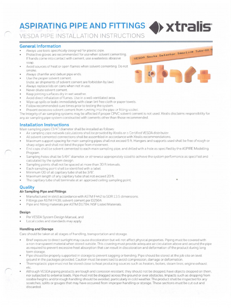 Instalacion de Tuberia Vesda | PDF