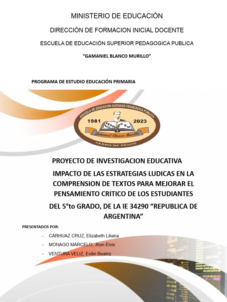 Proyecto de Practica | PDF | Comprensión lectora | Evaluación