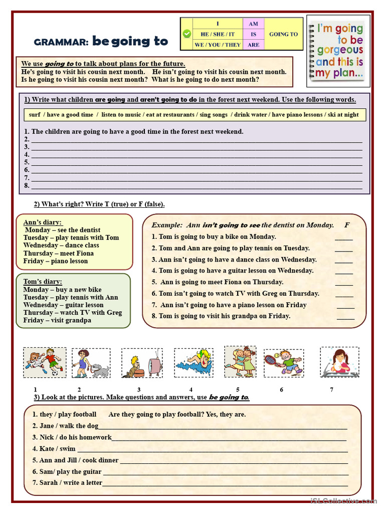 Grammar - BE GOING TO - Future Plans | PDF | Language Arts & Discipline