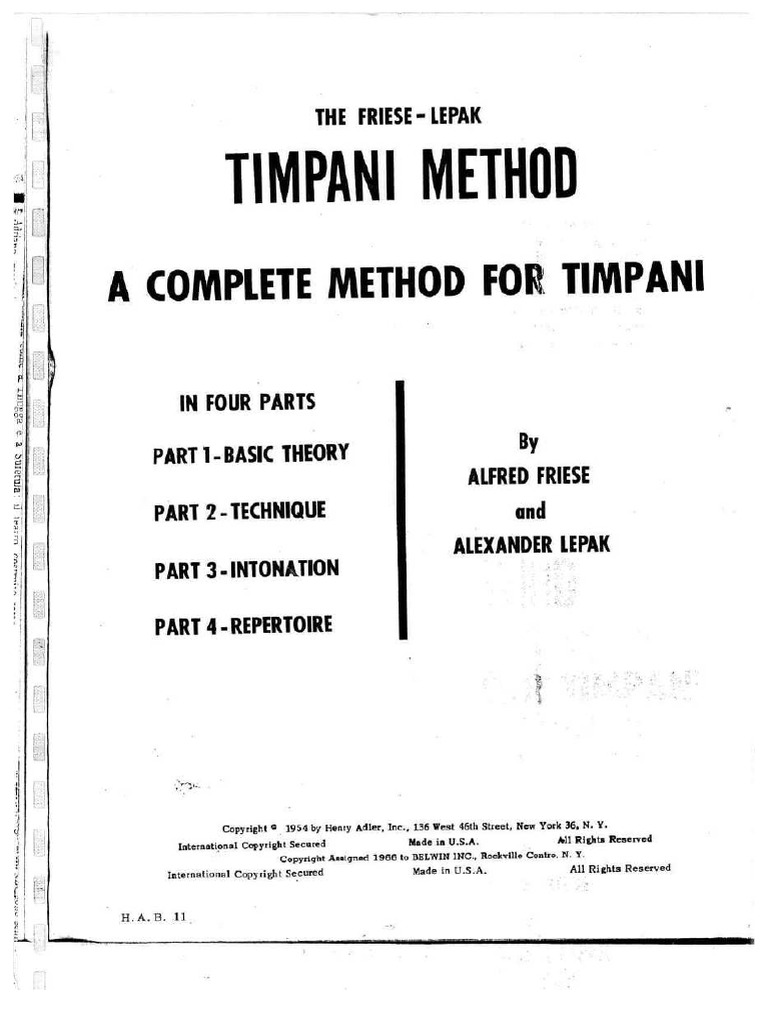 Timpani Method Frieselepak | PDF