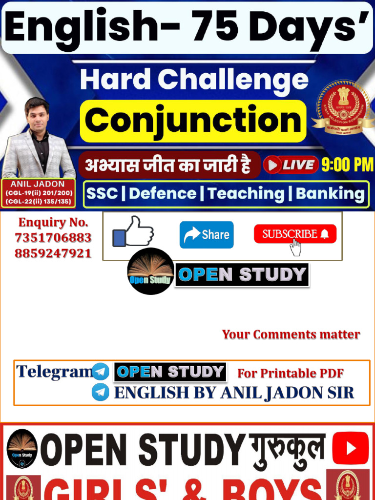 Day - 12 (Conjunction (100 Questions) | PDF