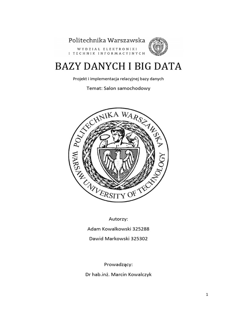 Bazy Danych I Big Data | PDF