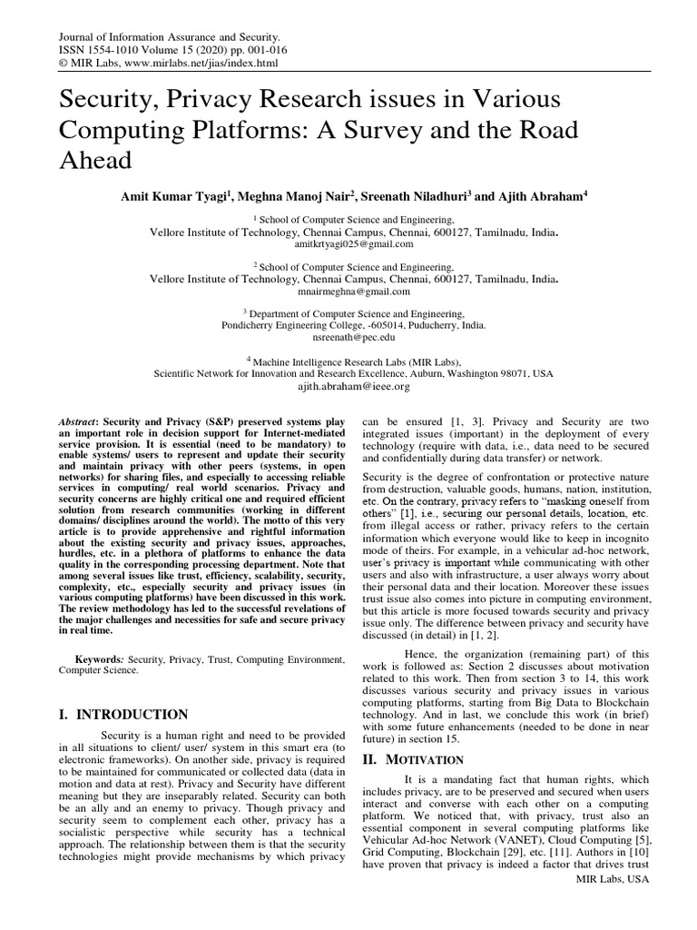 Security and Privacy in Computing Platforms | PDF | Internet Of Things ...