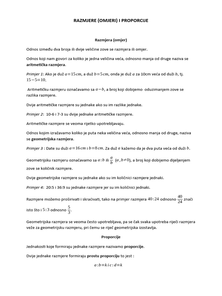 Razmjere I Proporcije | PDF