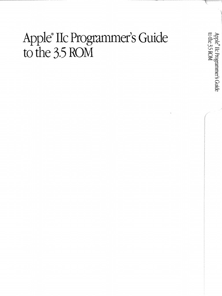 Apple IIc Programmers Guide To The 3.5 ROM | PDF | Apple Inc. | Computer Science