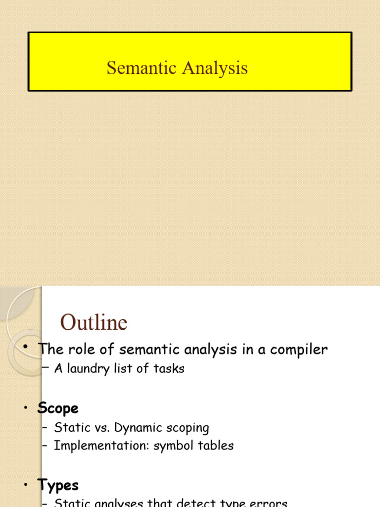 Lec6 - SemanticAnalysis 3 | PDF | Scope (Computer Science) | Parsing