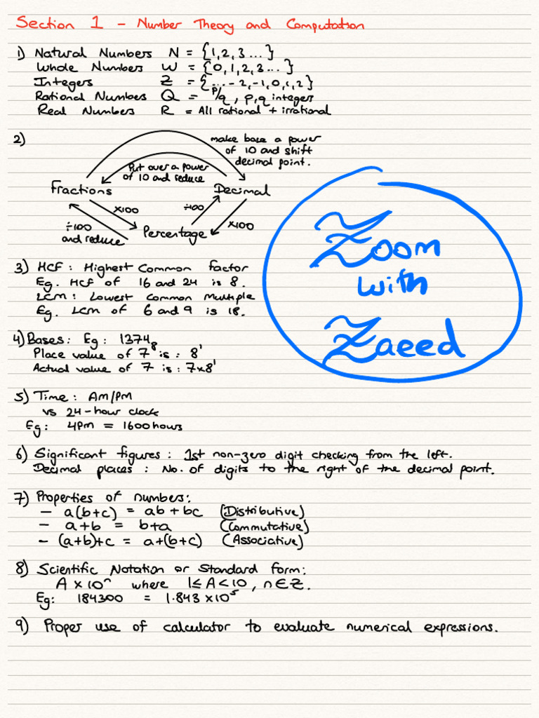 CHEAT SHEET - CSEC Mathematics Rev1 | PDF | Numbers | Matrix (Mathematics)